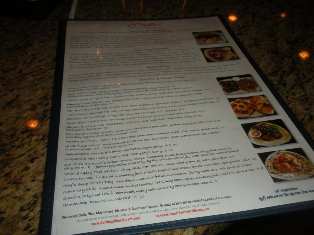 Menu at Starfire Grill pub & bar, Florence