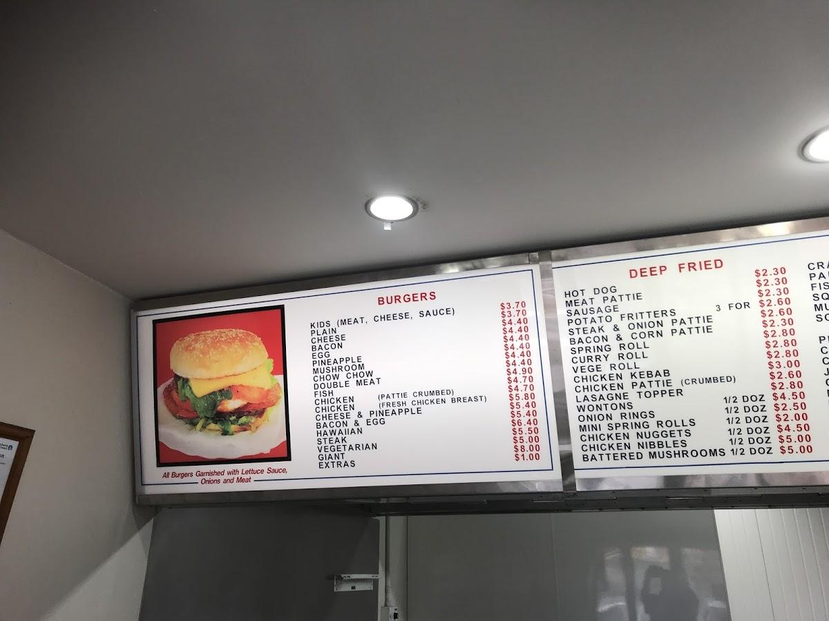 Menu at The Pier Fish and Chips restaurant, Christchurch