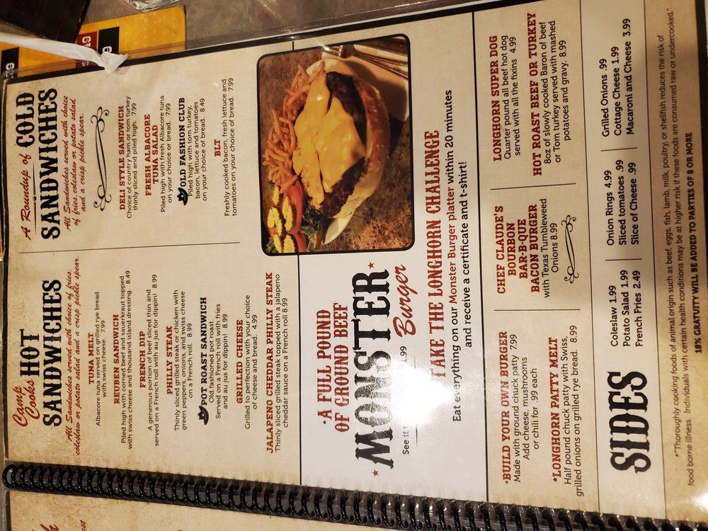Menu at Chuck Wagon Restaurant, Las Vegas