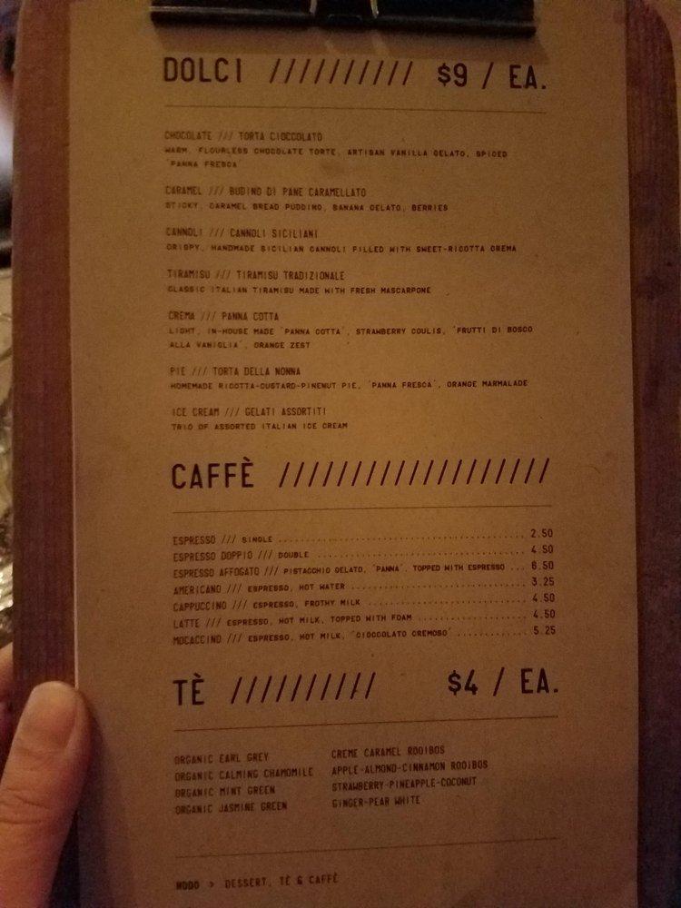 Menu at Nodo Junction restaurant, Toronto, Dundas St W