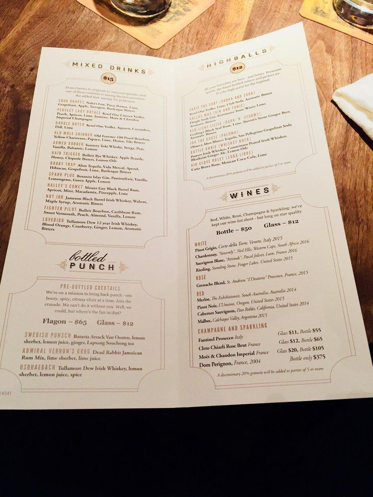 Menu at The Dead Rabbit pub & bar, New York City