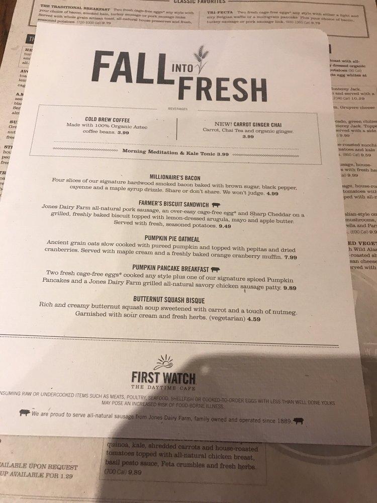 Menu at First Watch cafe, Monroe, Cincinnati Dayton Rd #106