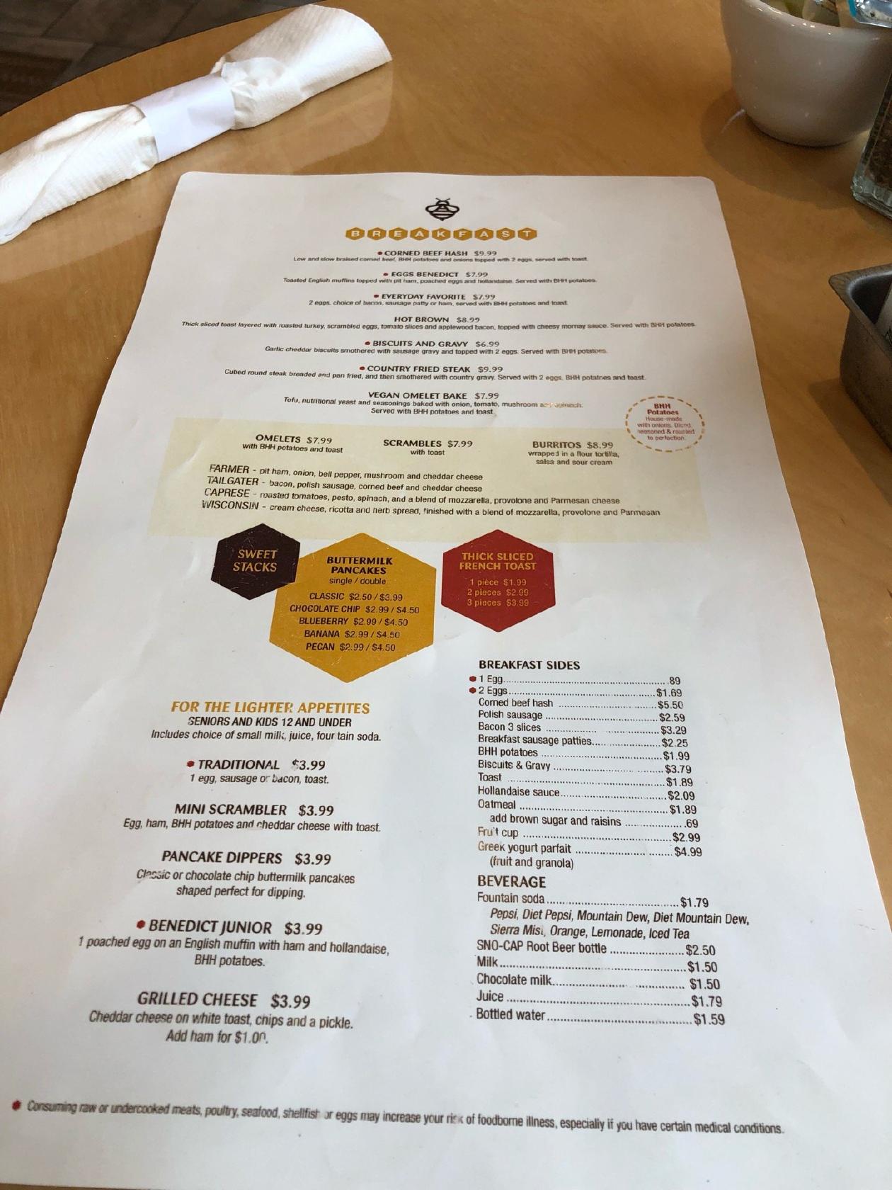Menu at Black Honey Hashery pub & bar, De Pere