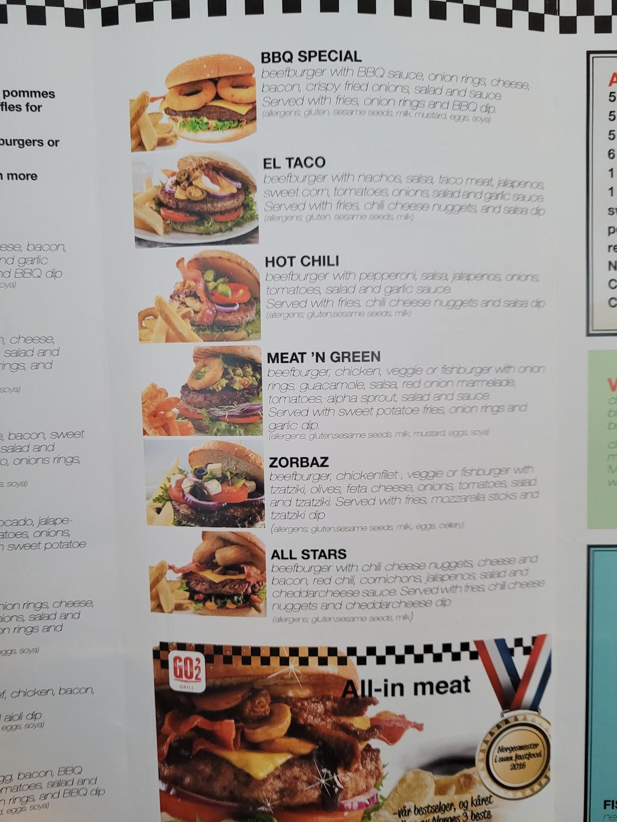 Menu at Patricia's Gatekjøkken pizzeria, Setermoen