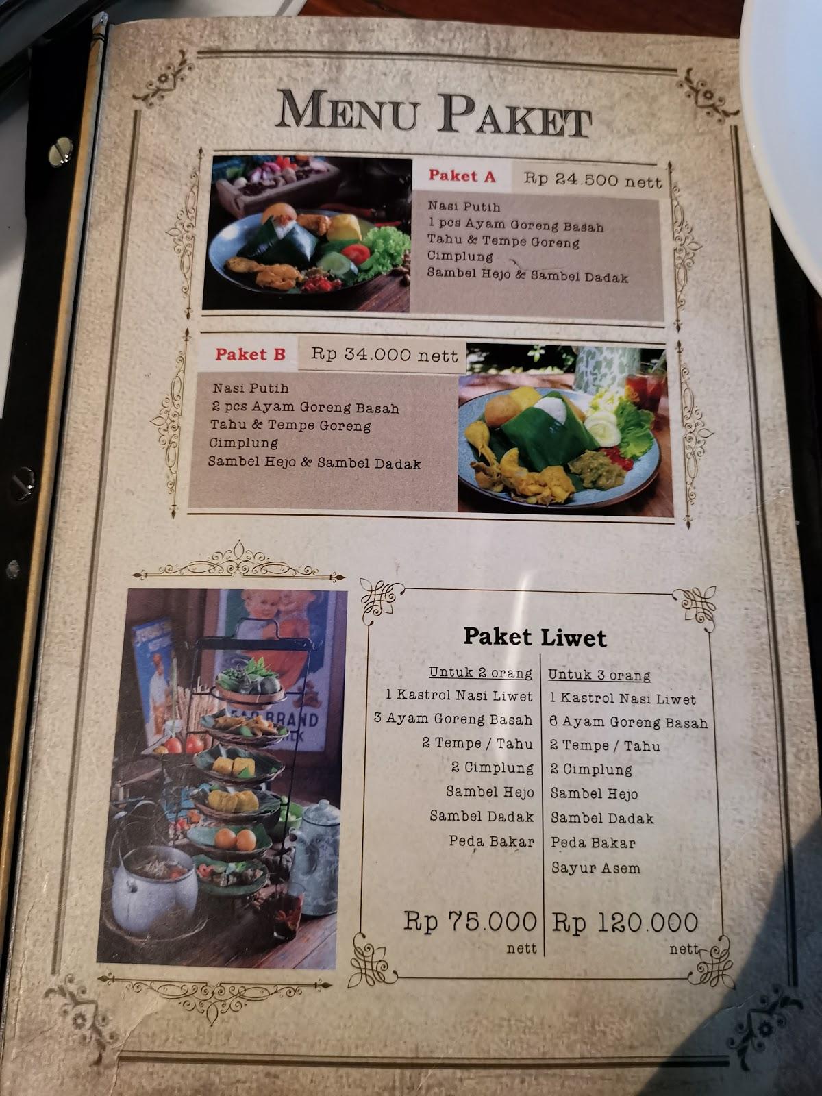 Menu at SHSD Sambel Hejo Sambel Dadak Cempaka Putih restaurant, Jakarta ...