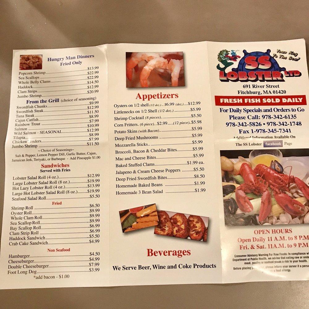 Menu at S S Lobster Ltd restaurant, Fitchburg