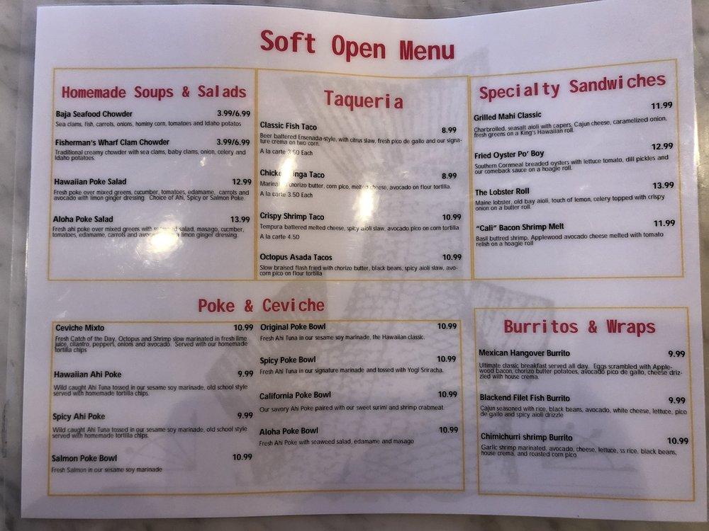 Menu at Seasurf Fish Co. restaurant, Yorba Linda