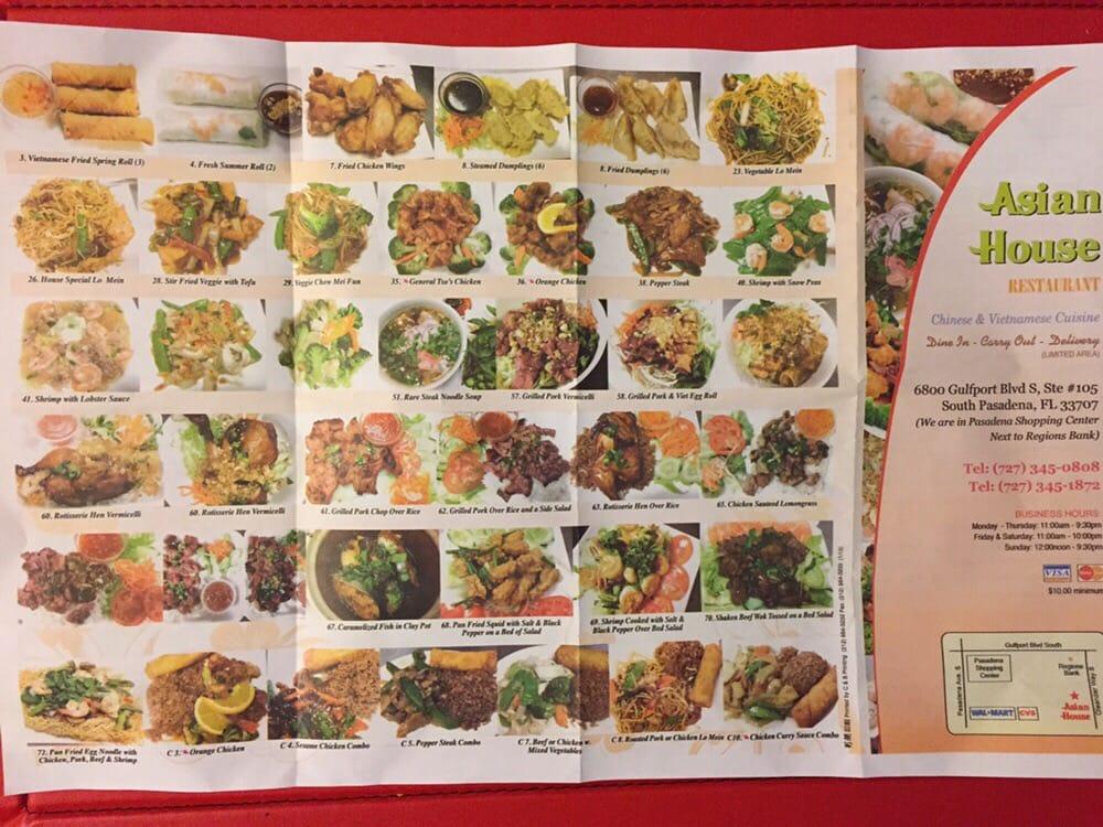 Menu at Asian House Chinese & Vietnamese Restaurant, South Pasadena ...