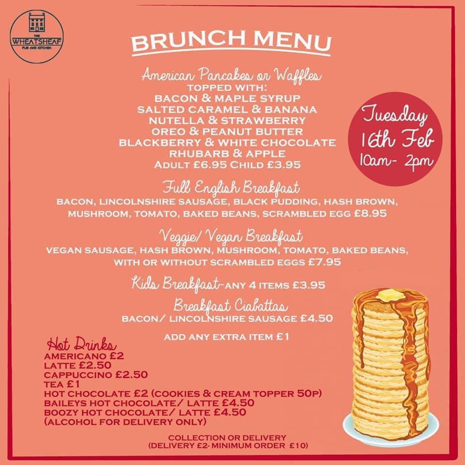 Menu at The Wheatsheaf Pub, Restaurant & Rooms, Bingham