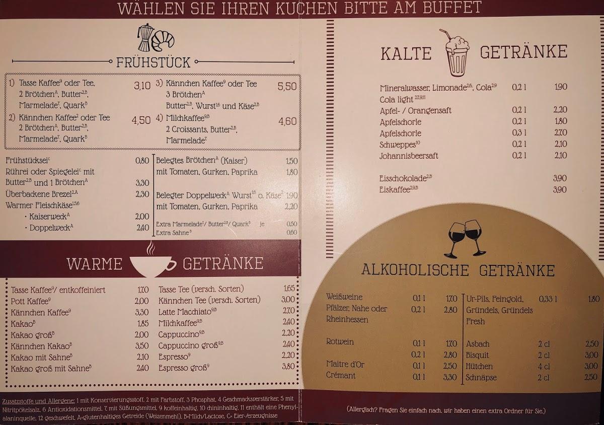 Speisekarte von Café Schneider restaurant, Ottweiler