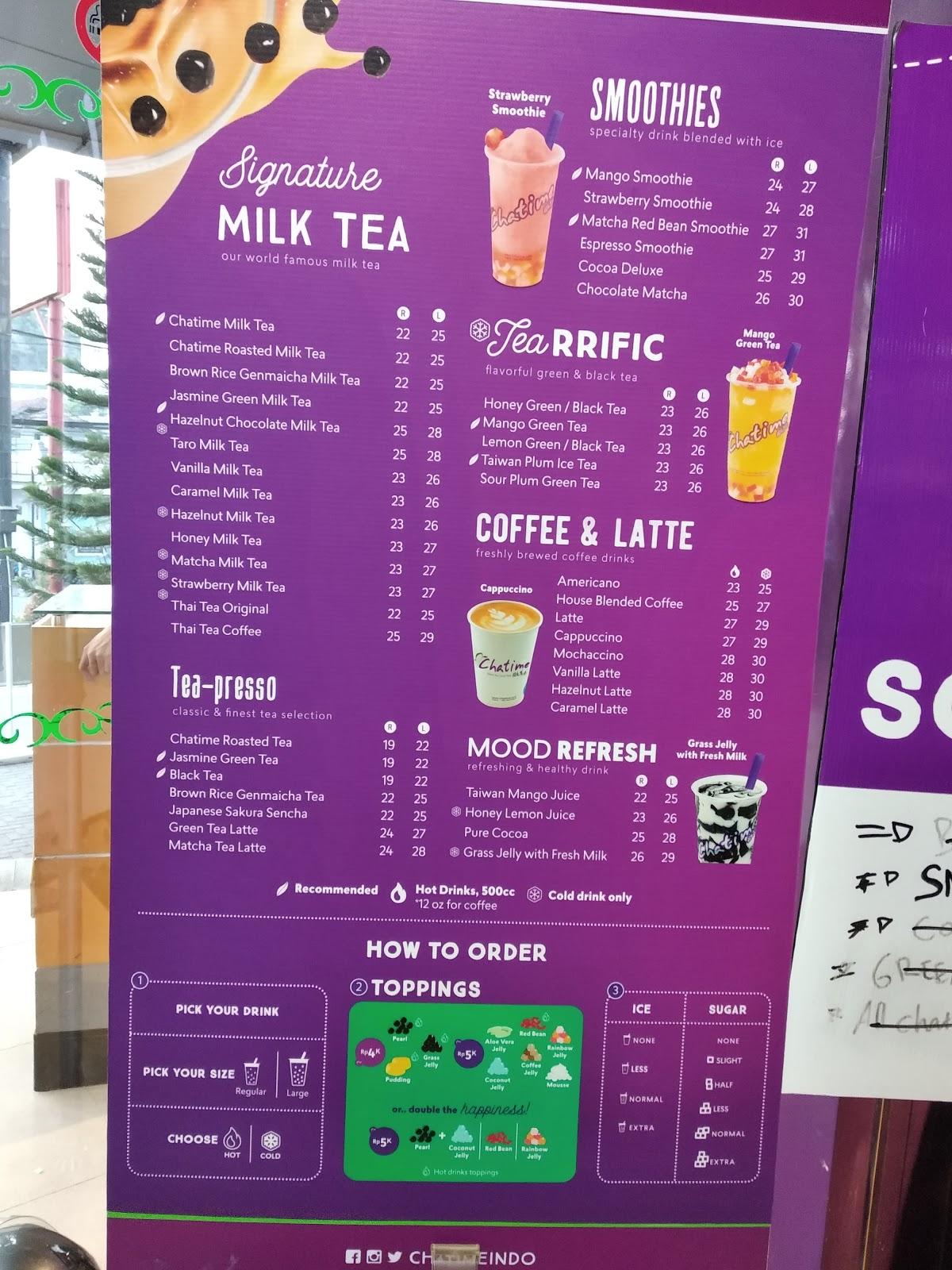 Menu at Chatime - Jatinangor Town Square restaurant, Sayang