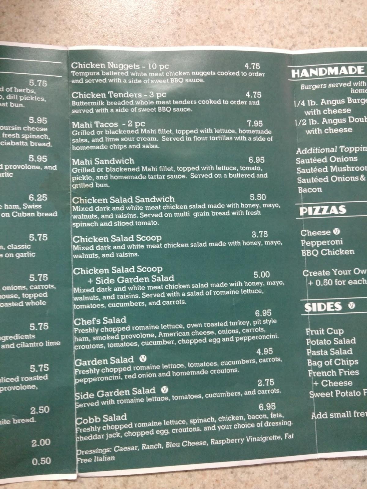 Menu at Common Grounds Cafe, West Melbourne
