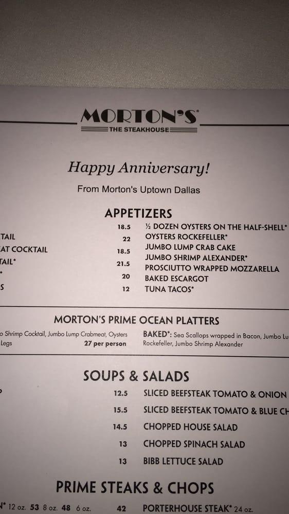 Menu at Morton's The Steakhouse, Dallas, McKinney Ave Suite 200
