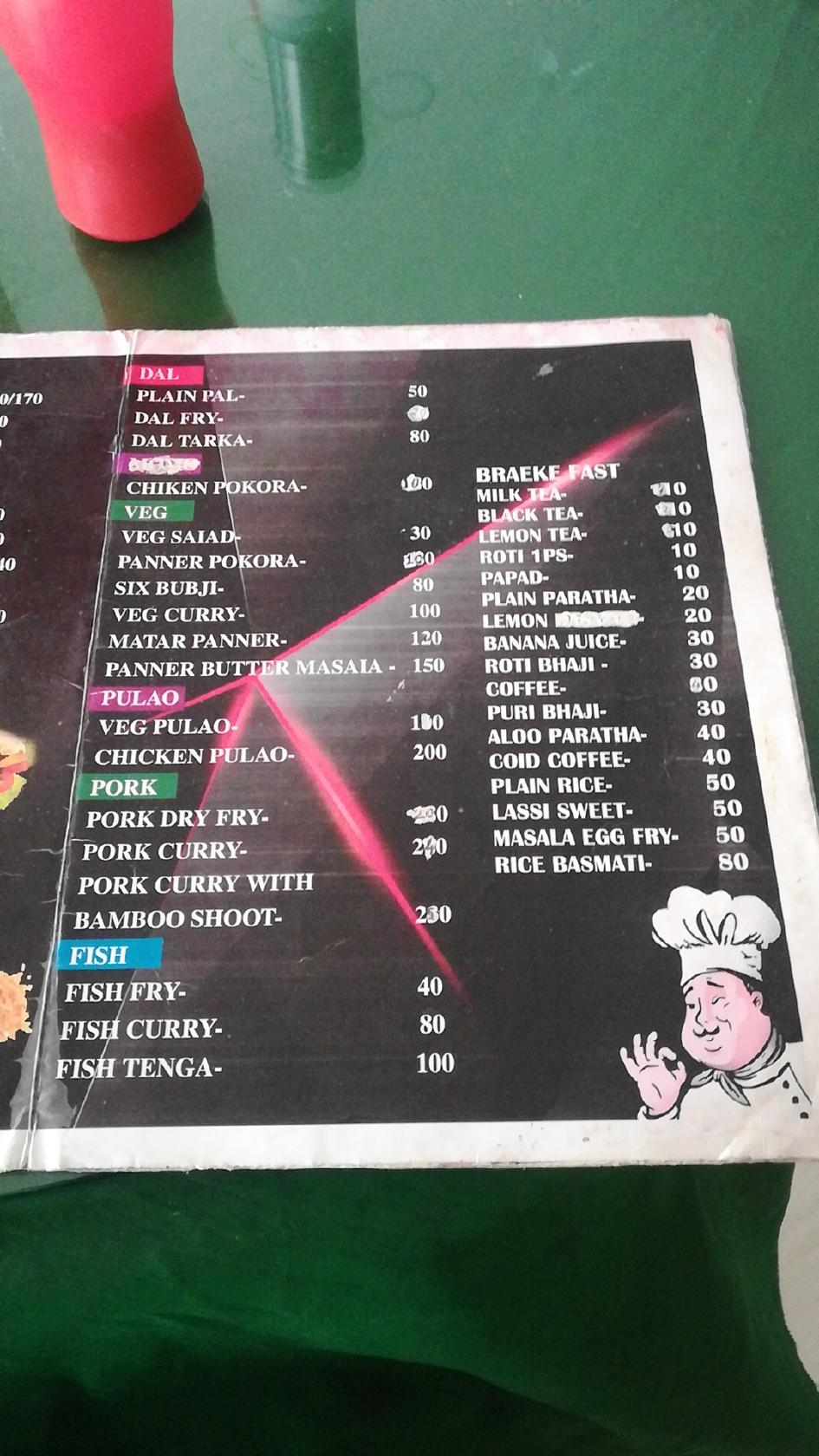 Menu at RB's Restaurant, India