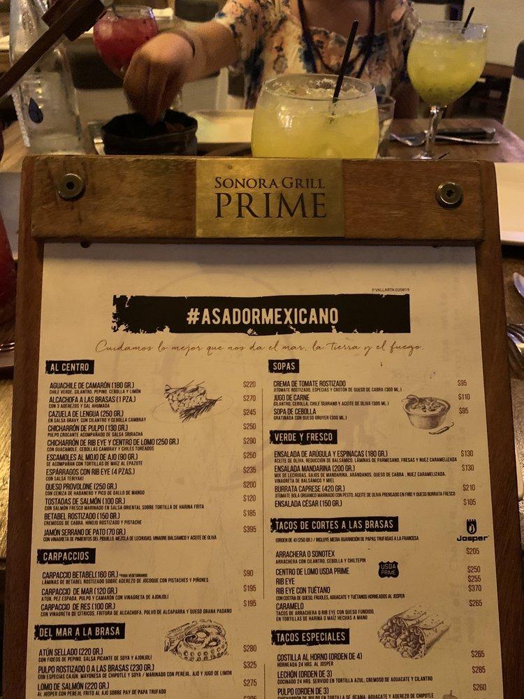 Menu at Sonora Prime Puerto Vallarta BBQ, Puerto Vallarta, Av Paseo de ...