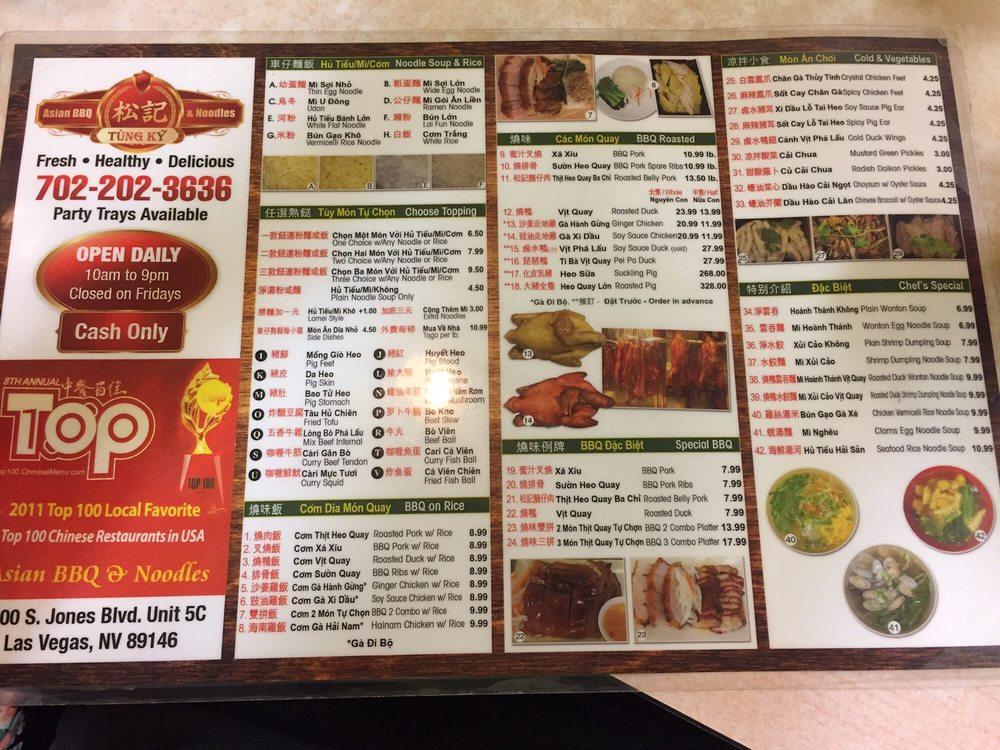 Menu at Asian BBQ & Noodle, Las Vegas, S Jones Blvd #5c