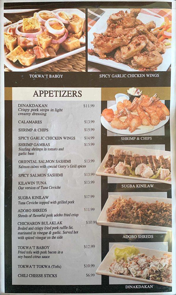 Menu at Gerry's Grill restaurant, Artesia, South St #107