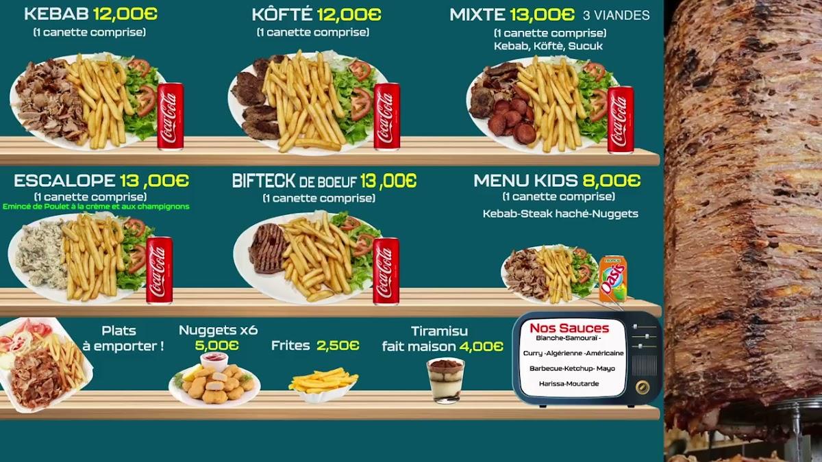 Menu au Jem's Kebab restaurant, La Roche-sur-Foron