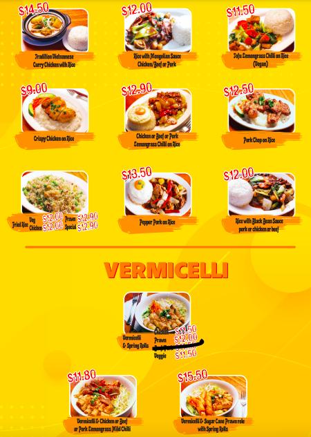 Menu at Pho A Chau restaurant, Frankston