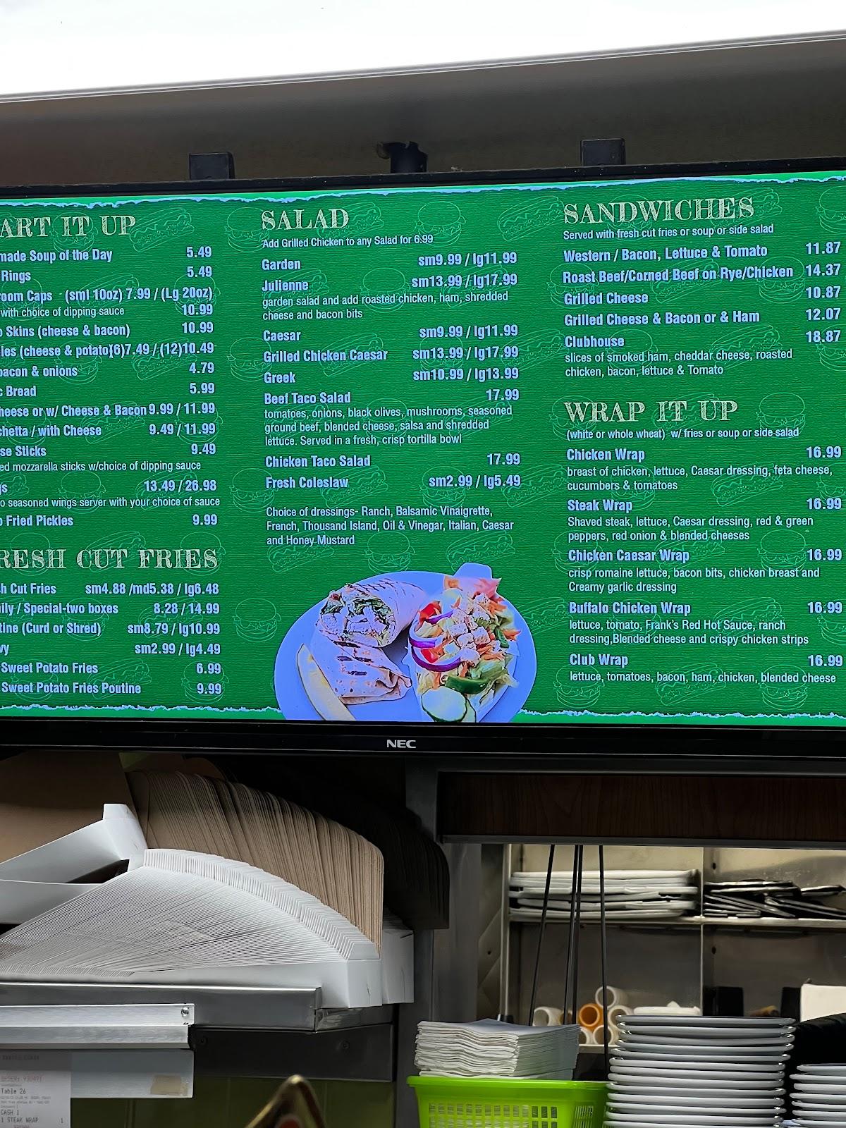 Menu at Burger World restaurant, North Bay, Hammond St