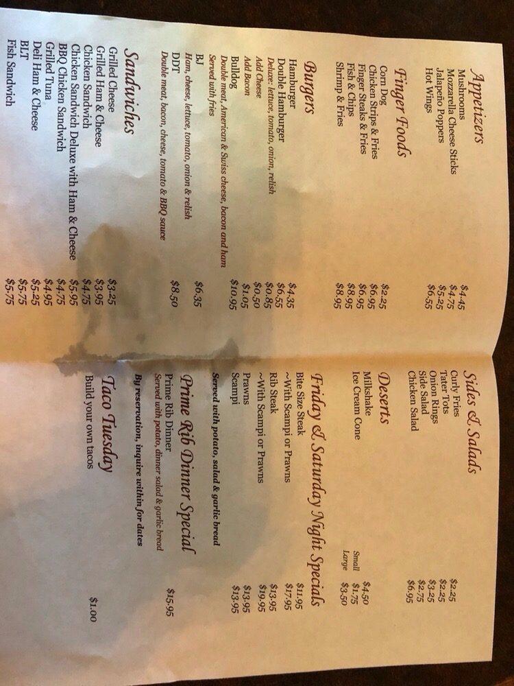 Menu at Pastime Bar & Grill, Genesee