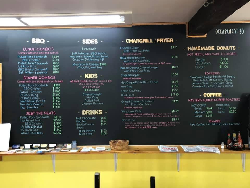 Menu at Andy's Bbq Shack, Penn Yan, 268 Lake St Plaza