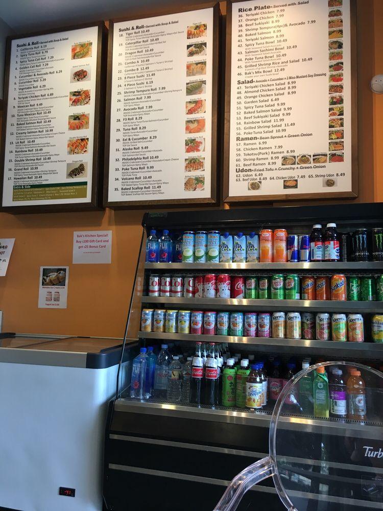 Menu at Bak's Kitchen restaurant, Los Angeles