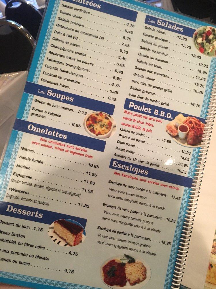 Menu au Restaurant Jimmy, Montréal