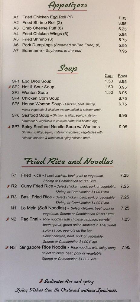 Carta del restaurante T. Jin's China Diner, Katy, W Grand Pkwy N #100