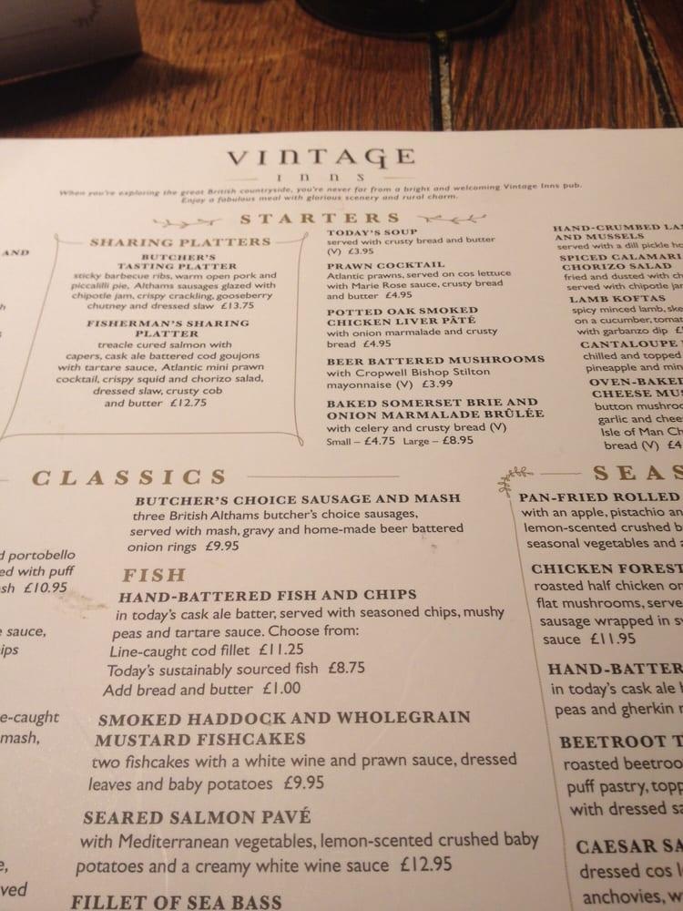 Menu at The Windhover pub & bar, Northampton