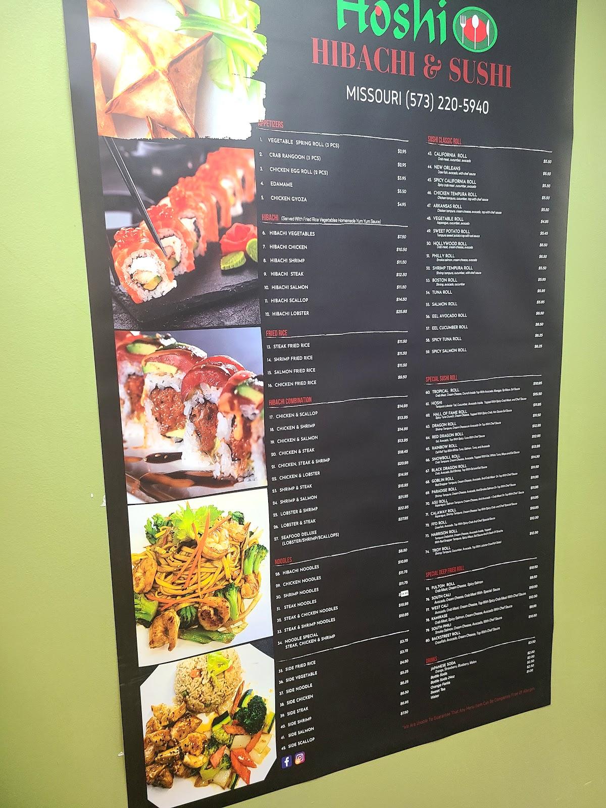 Menu at Hoshi Japanese Express Troy restaurant, Troy