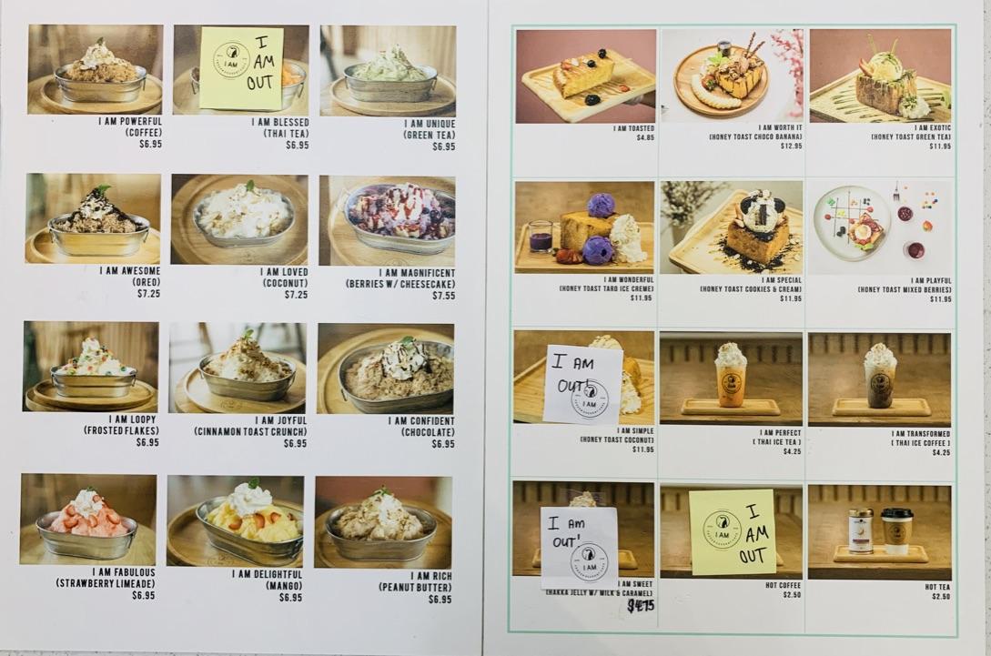 Menu at I Am Frozen Dessert Cafe, Overland Park