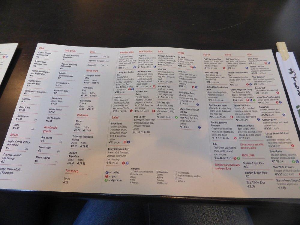 Menu at Khao Asian Street Food restaurant, Killarney