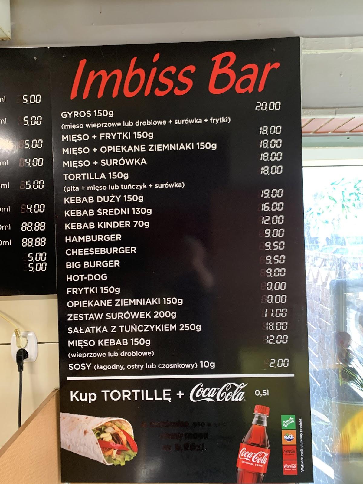 Menu at Imbiss Bar, Suwalki