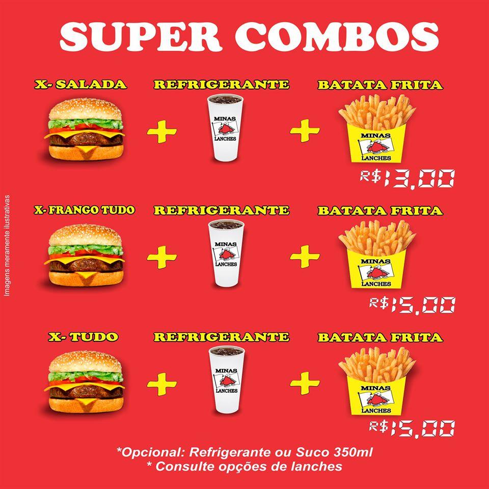 Menu at Minas lanches restaurant, Itajubá