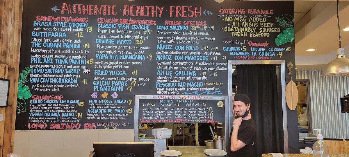 Menu at Renzo's A Taste of Peru restaurant, Lake Forest