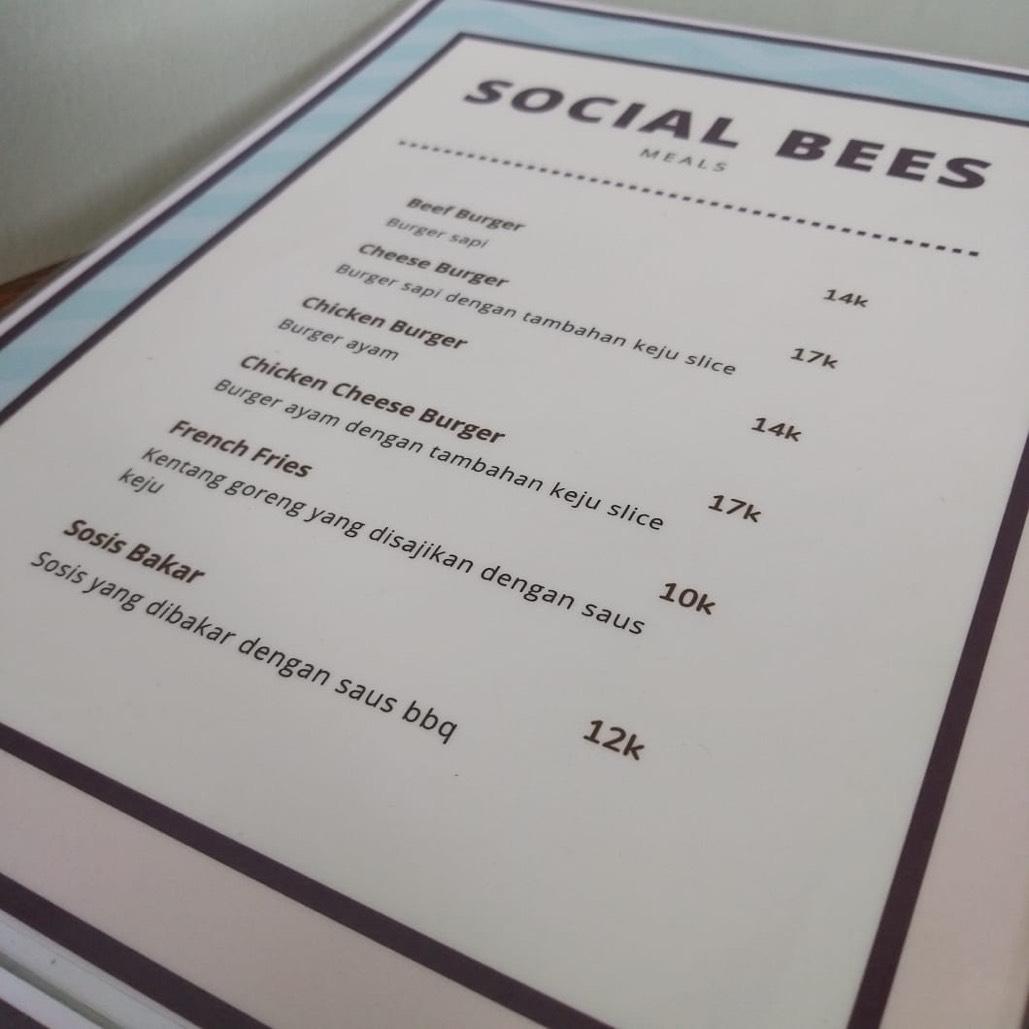 Menu at Social Bees Cafe, Bekasi Regency