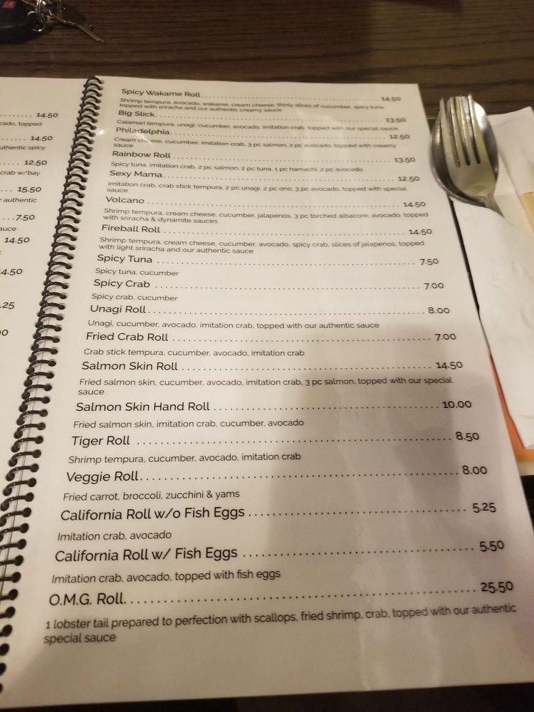 Menu at Shobu Japanese Cuisine restaurant, Fresno