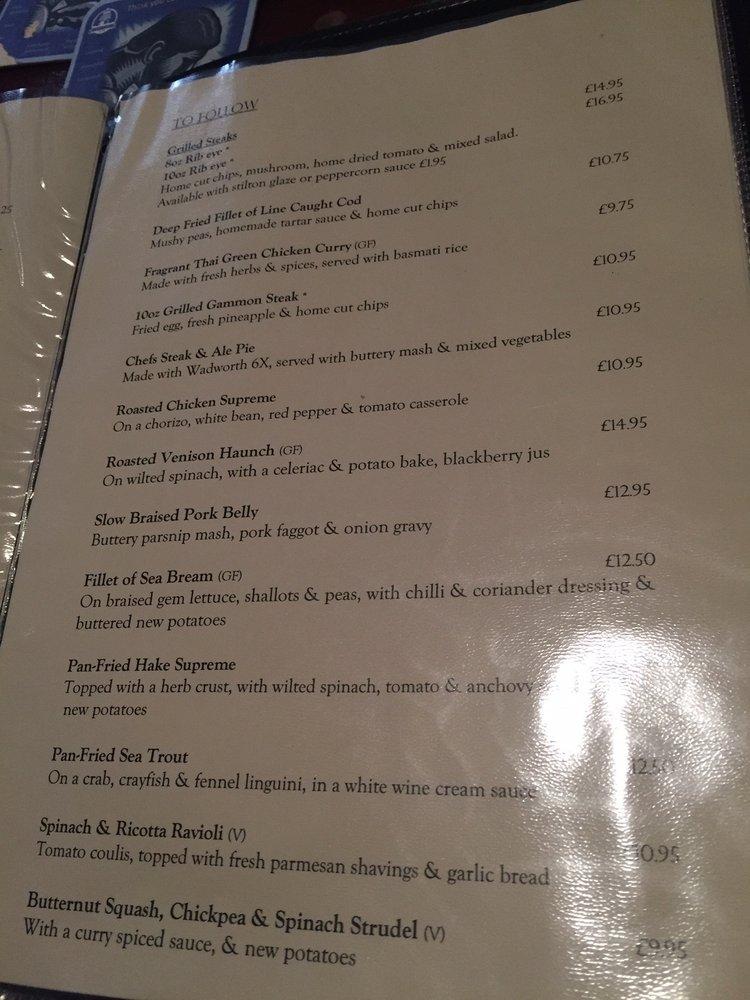 Menu at Blue Anchor Inn pub & bar, Saint Athan