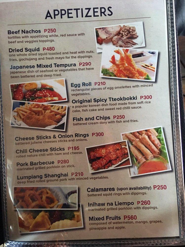 Menu at Coffee En Tree cafe, Angeles