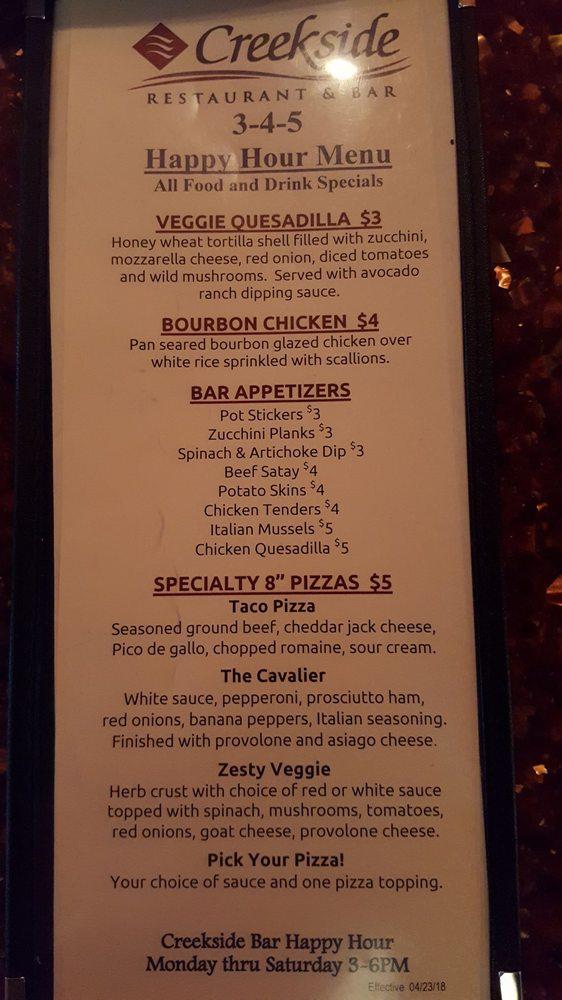 Menu at Creekside Restaurant & Bar, Brecksville