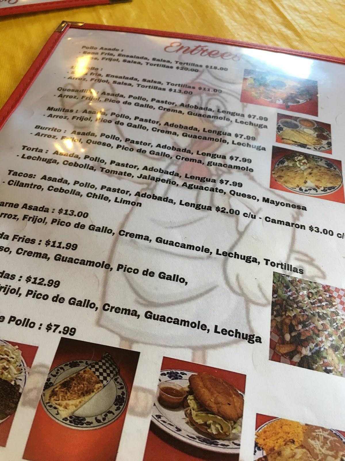 Menu at El Pollo Real restaurant, Tukwila, E Marginal Way S