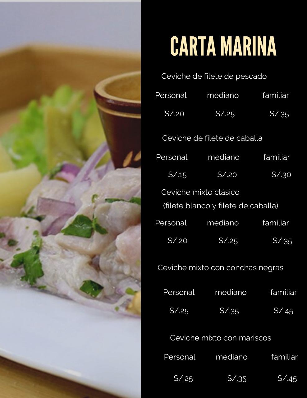 Menu at Albatroz Restaurante Peruvian Food, Piura