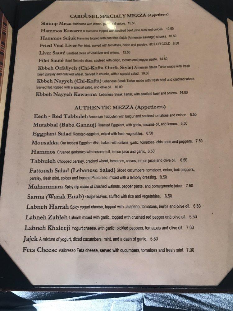 Menu at Carousel Restaurant Hollywood, Los Angeles, Hollywood Blvd #107