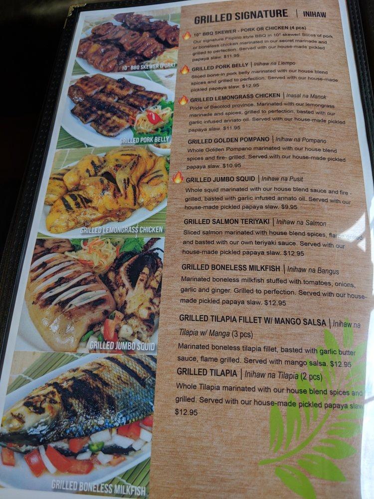 Menu at Inihaw Avenue Filipino Kitchen BBQ, Irving
