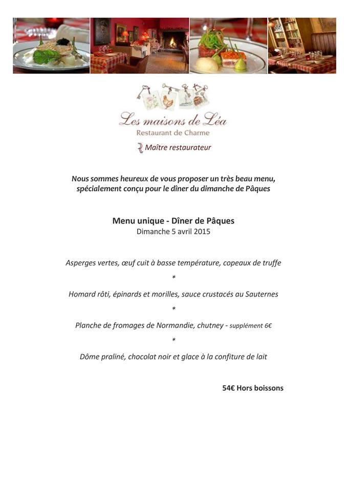 Menu at Les Maisons De Léa restaurant, Honfleur