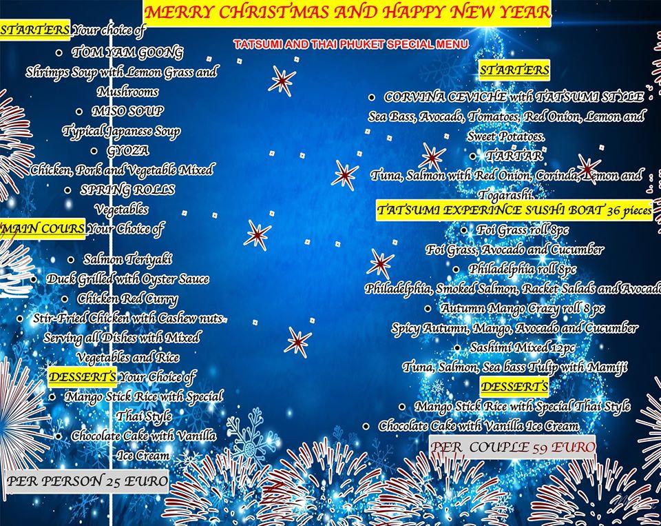 Menu at Thai Phuket restaurant, Albufeira, Estrada de Albufeira 66