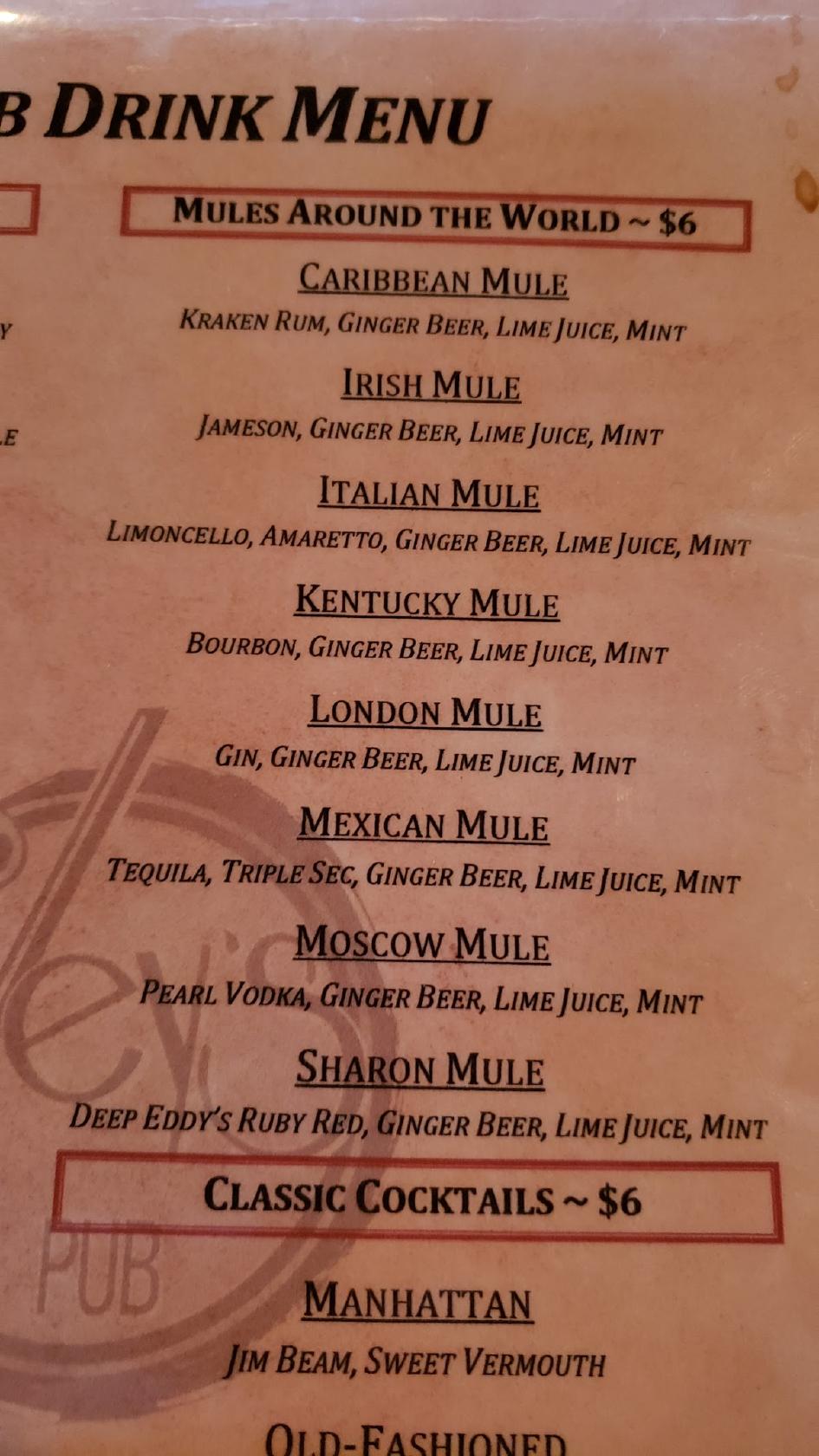 Menu at Vey's Pub & Grille, Hermitage, E State St