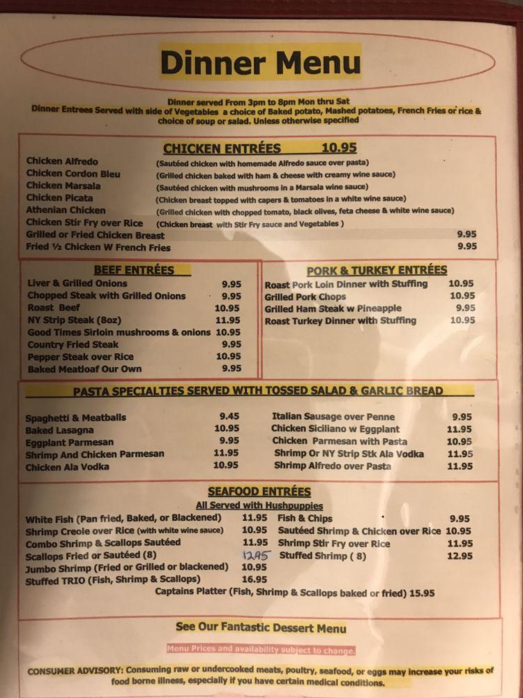 Menu at Little Good Times Diner desserts, Punta Gorda