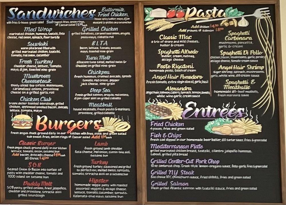 Menu at Brothers Cafe, San Mateo